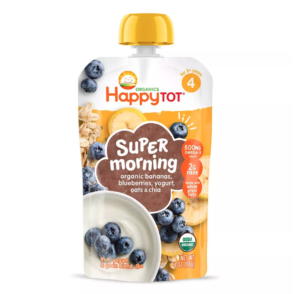 Compota Orgánica De Banano Y Arándanos 113 G - Happy Baby - Cemaco