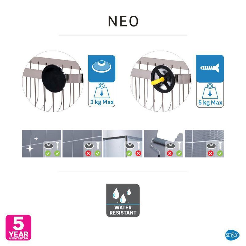 Cesta Rectangular Neo Plateado - Sensea - Cemaco