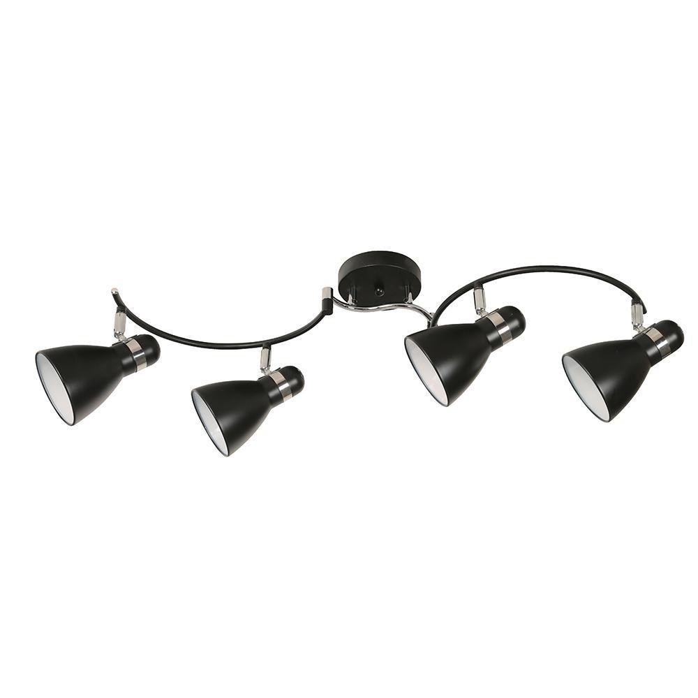 Lámpara Reflectora Negra Curva 4 Luces E27 40W - General Lighting - Cemaco