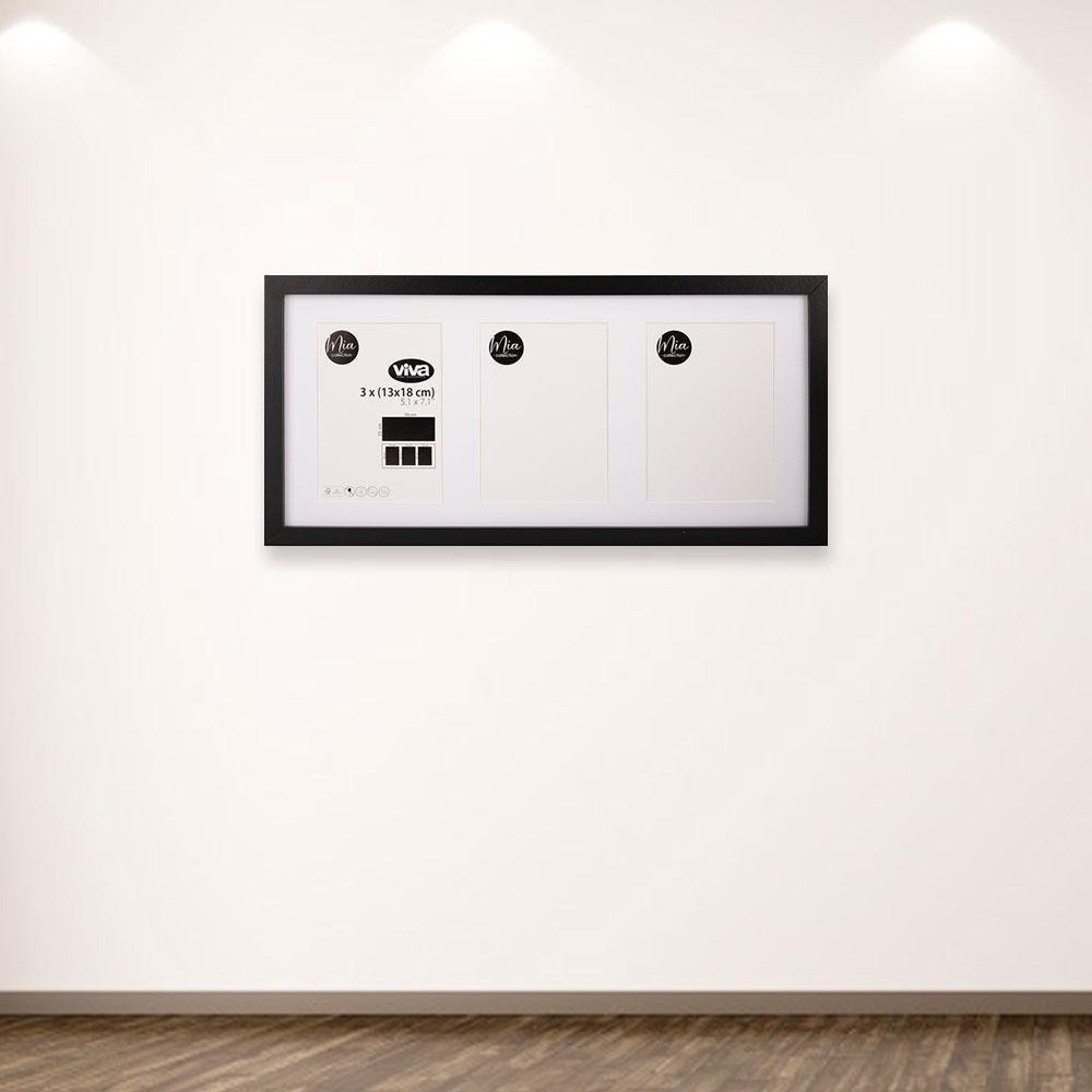 Marco Para 3 Fotos De 13x18 Cm Color Madera - Viva - Cemaco