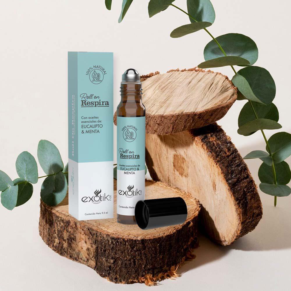 Roll On Con Aceite Natural Aromaterapia Respira Esencia Eucalipto & Menta 10 Ml Exotik - Cemaco