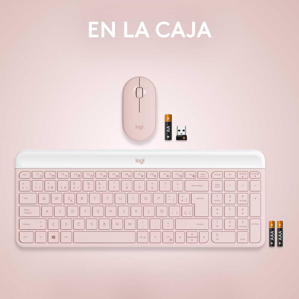 Combo Teclado y Mouse Inalámbrico Mk470 Rosa - Cemaco