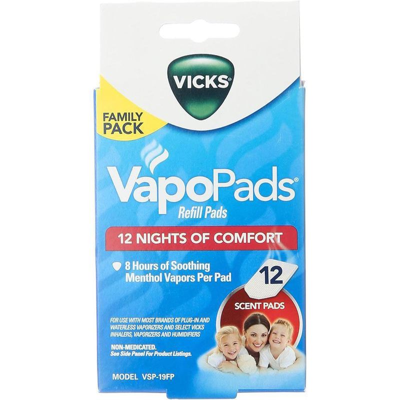 Set De 12 Pads Aromatizantes Menthol - Vicks - Cemaco