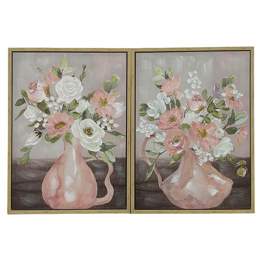 Cuadro de Florero Rosado Diseños Surtidos - Cemaco