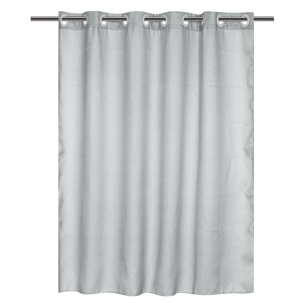 Cortina De Baño Waffle Sin Ganchos Gris Claro 180X180 Cm - Viva - Cemaco