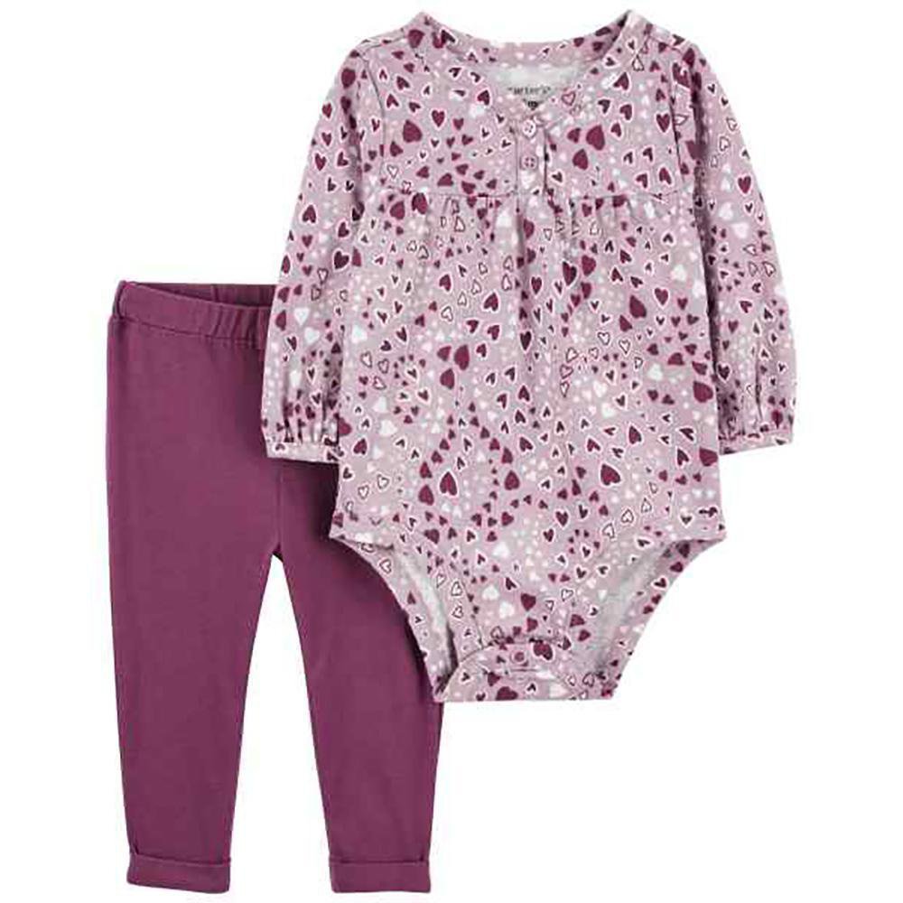 Pantalón Y Body Corazones Para Niña - Carters Varias Tallas - Cemaco