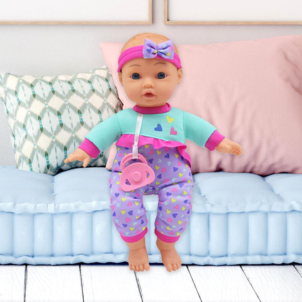 Muñeca Bebé Maggie Ropa Morada 12 Plg - Gigo - Cemaco