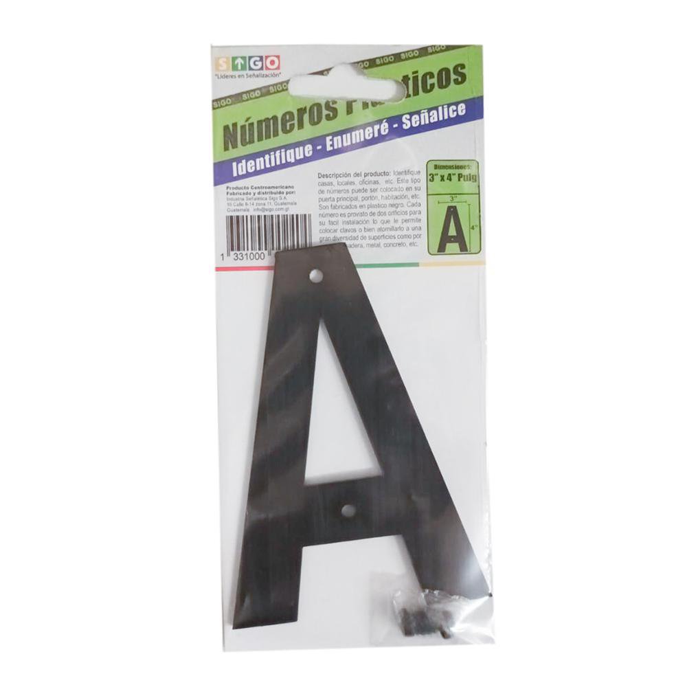 Letra Plástica "A" con Tornillos - Sigo - Cemaco