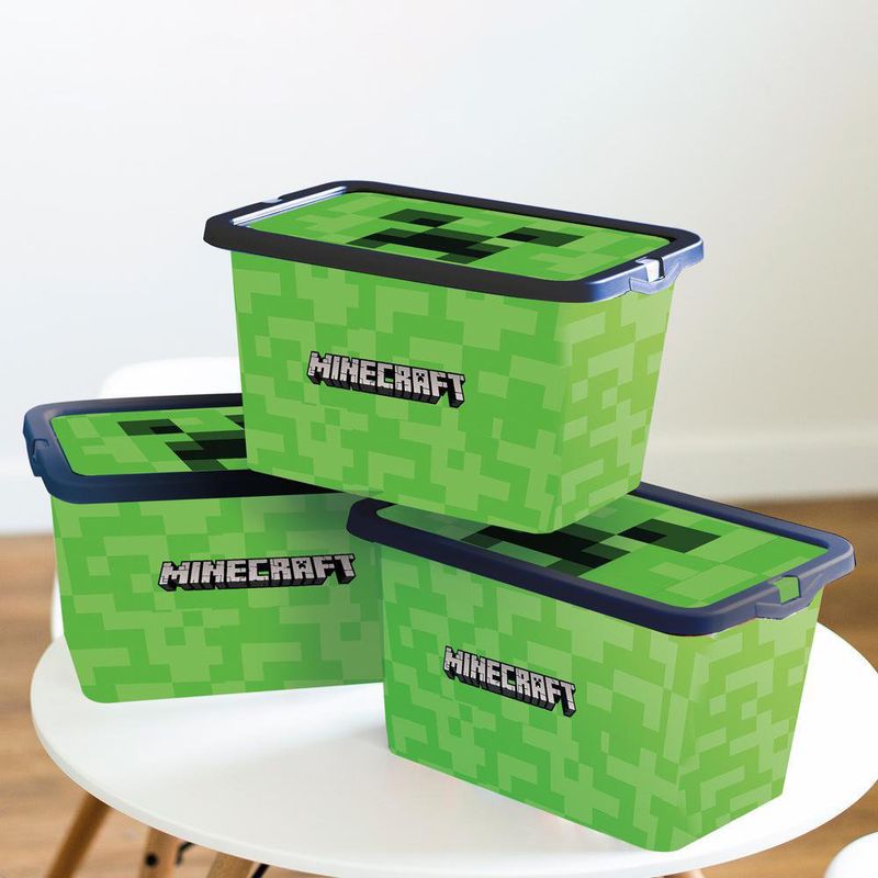 Caja Organizadora Click de 23 Lts - Minecraft - Cemaco