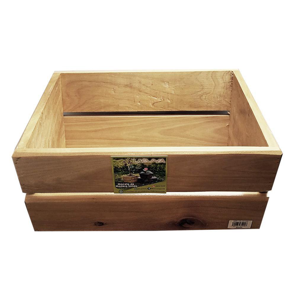 Maceta Rectangular de Madera Natural 16x30.5 Cm - Cemaco