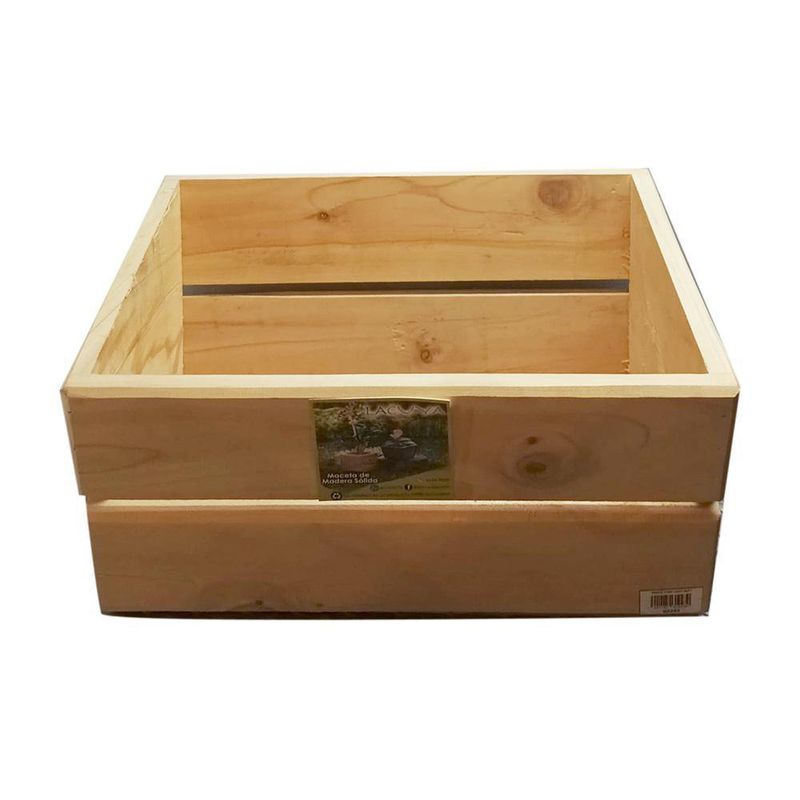 Maceta Rectangular de Madera Natural 16 x 30.5 Cm - La Cuya - Cemaco Maceta Rectangular de Madera Natural 16 x 30.5 Cm - La Cuya - Cemaco