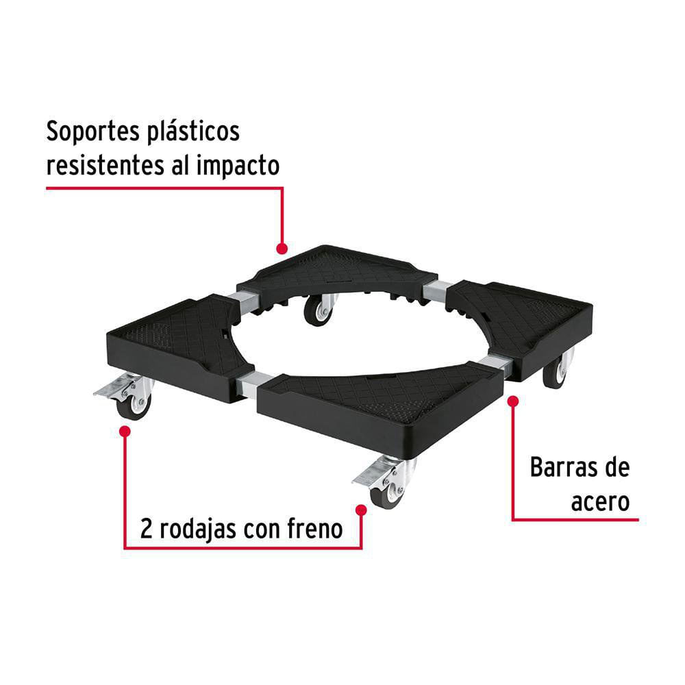 Base con Rodos Ajustable Soporta 400 Kg - Fiero - Cemaco