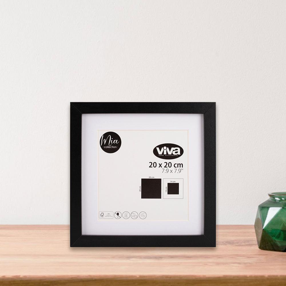 Marco Para Foto Negro 20 X 20 Cm - Viva - Cemaco