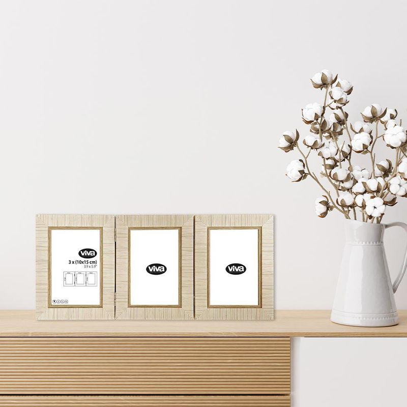 Marco para 3 Fotos Marfil - Cemaco