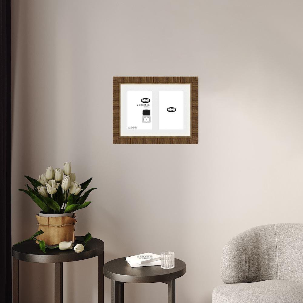 Marco para Fotos Doble Textura Madera Rústica - Cemaco