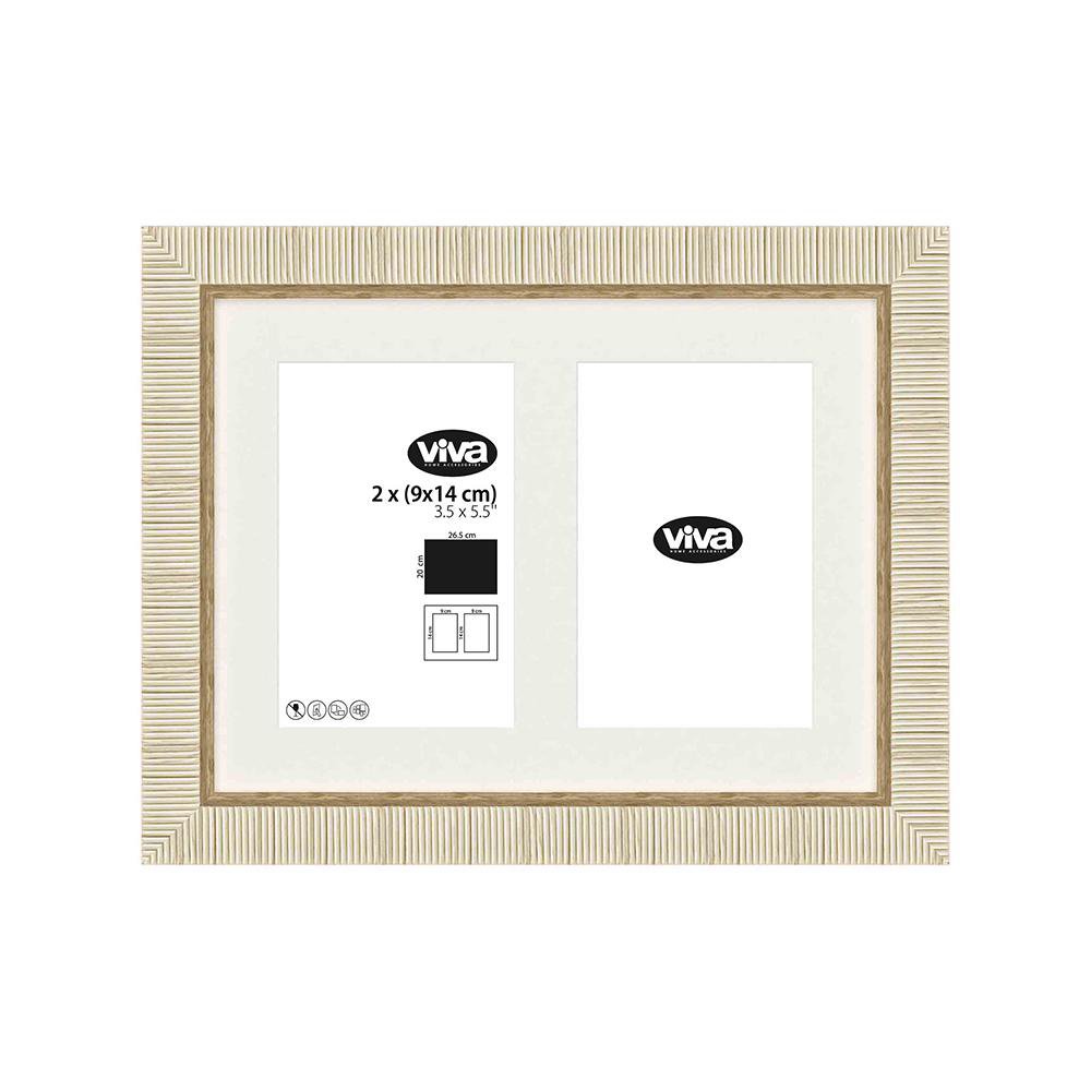 Marco para Fotos Doble Beige Texturizado - Cemaco